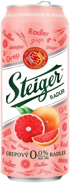 Пиво "Steiger" Radler Ruzovy Grep, Nealko, in can, 0.5 л — купить пиво ...
